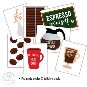 Coffee Theme Bulletin Board: Cups of Kindness Printable & Editable - Etsy