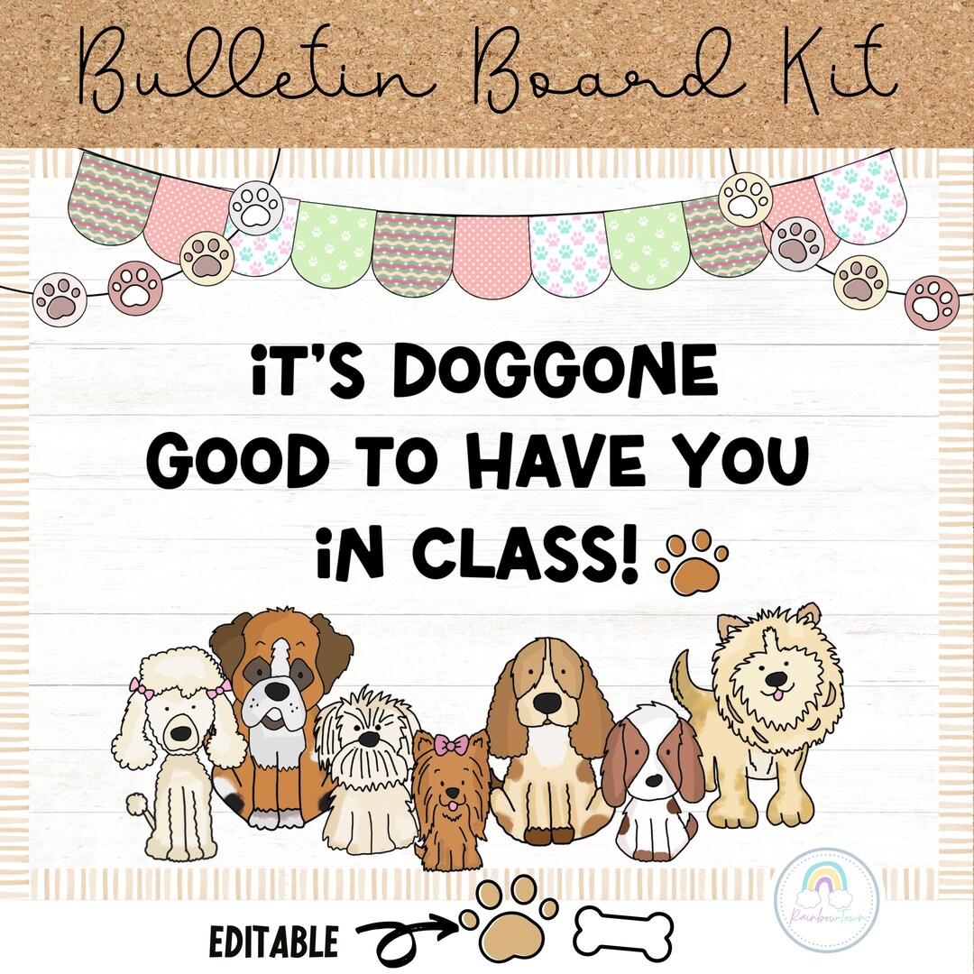 Back to School Bulletin Board Puppy Dogs Bulletin Board Kit Classroom ...
