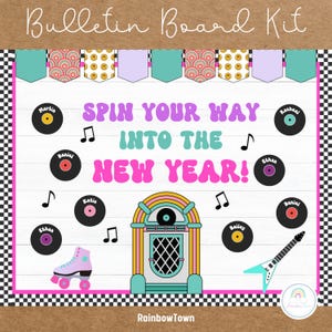 2025 New Year Bulletin Board Kit Retro Classroom Decor Goal Writing ...