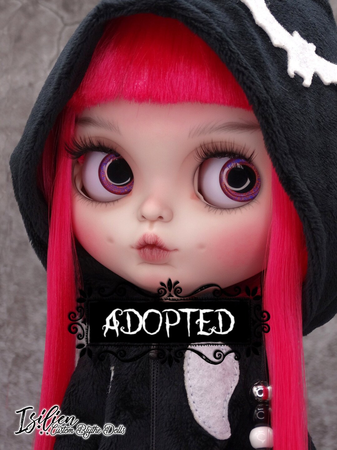 Blythe Halloween, Blythe Doll Custom, Gothic Blythe, Punk Blythe, OOAK ...