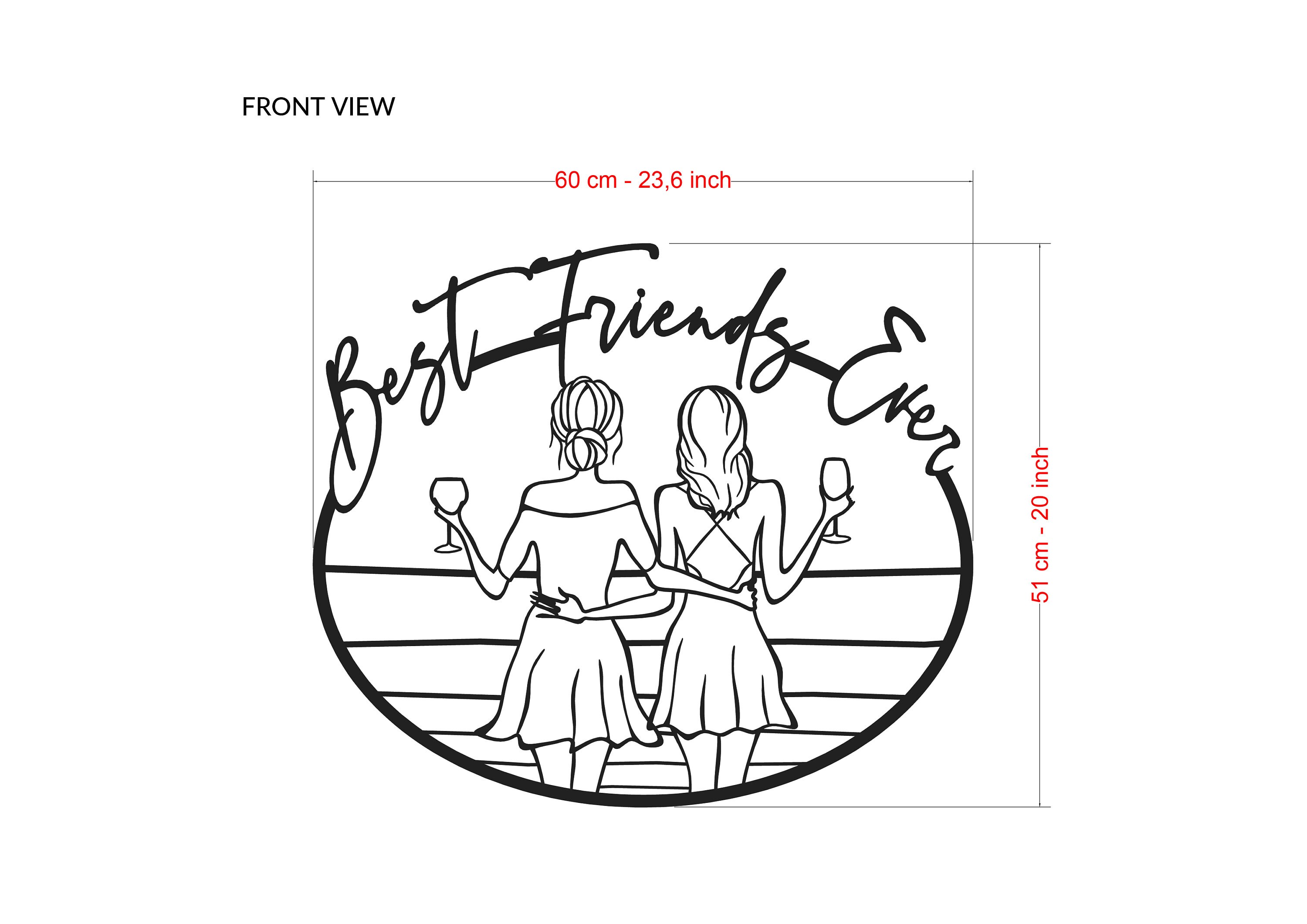 Metal Wall Art Best Friend Ever Picture Art Wall Art Gift Wall ...