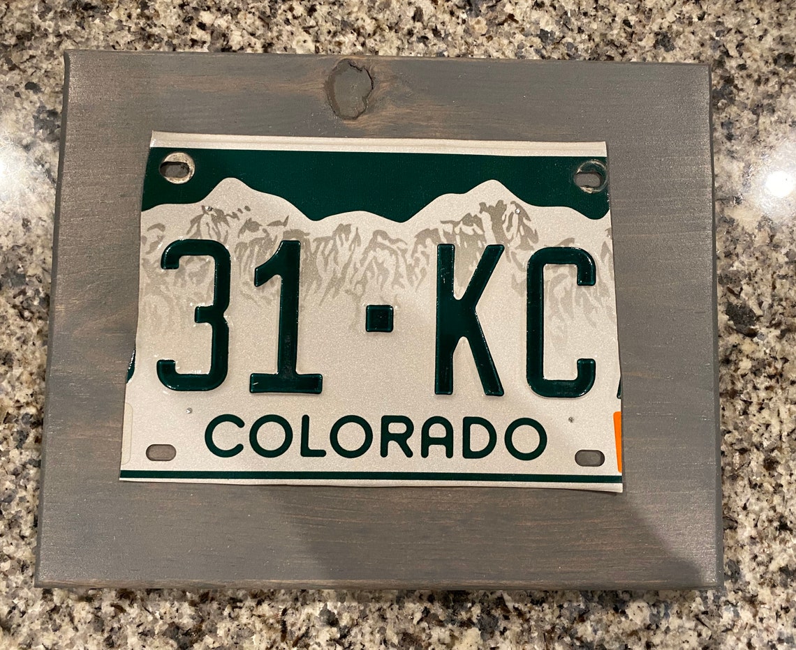 Colorado License Plate Map Small Rocky Mountains Gift - Etsy