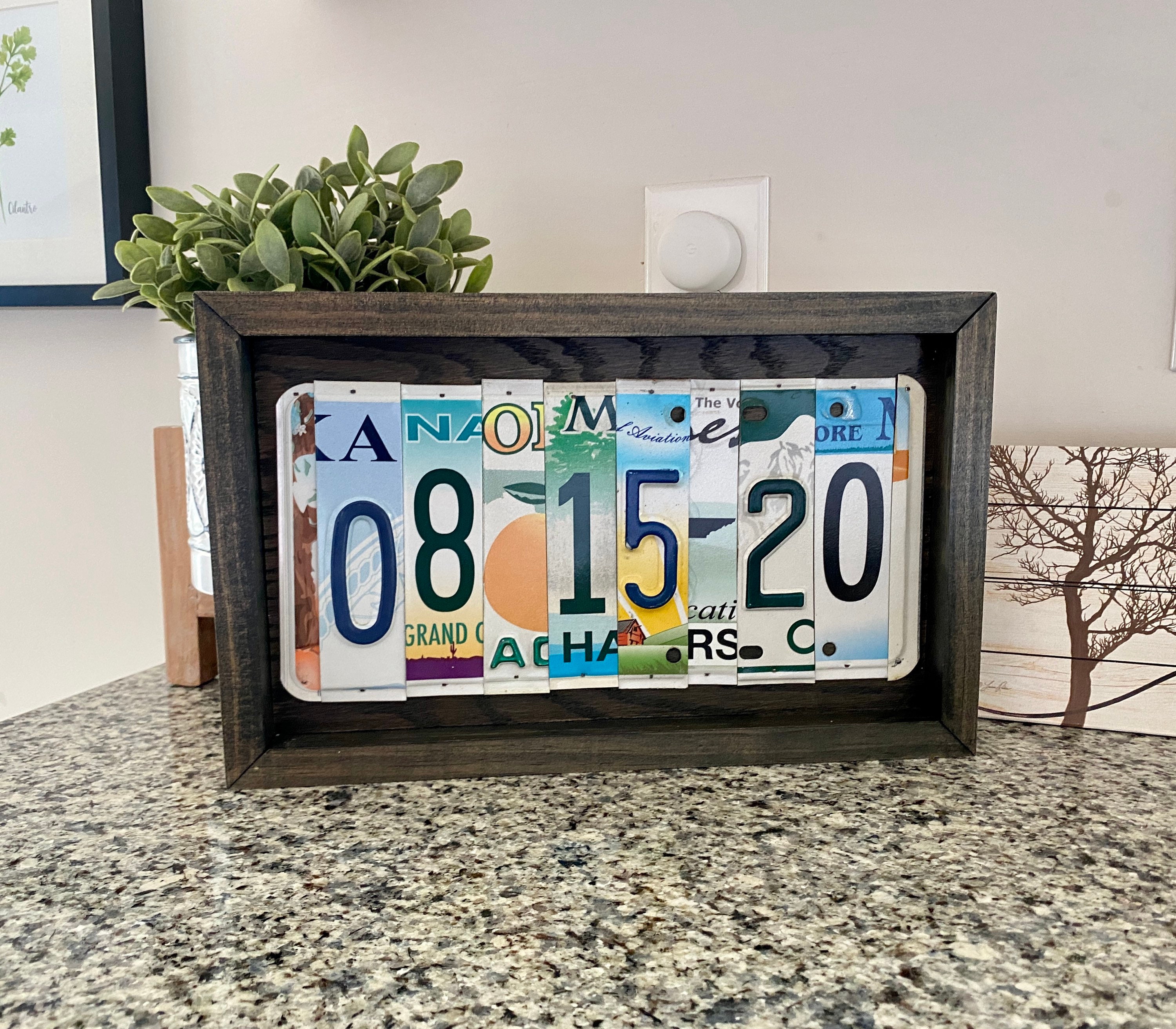Personalized License Plate Date Sign 10th Wedding - Etsy UK