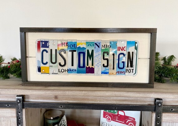 Farmhouse License Plate Sign Rustic Sign Modern Farmhouse | Etsy