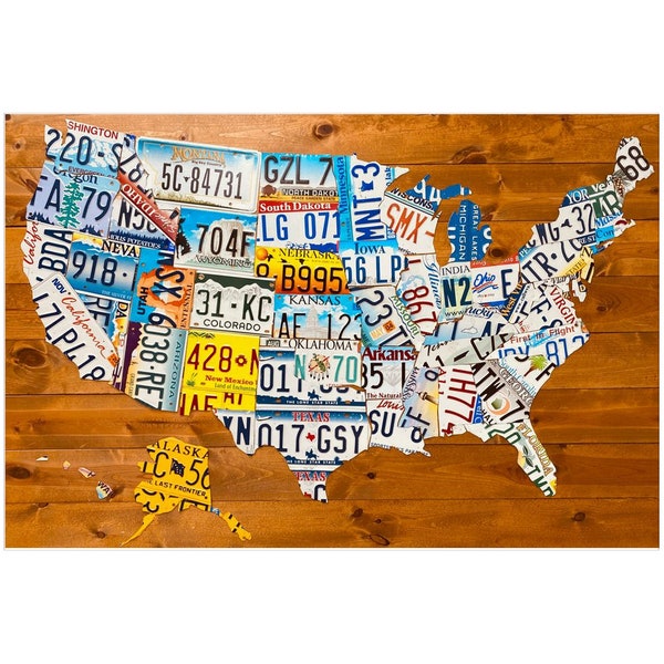 License Plate Map - Etsy