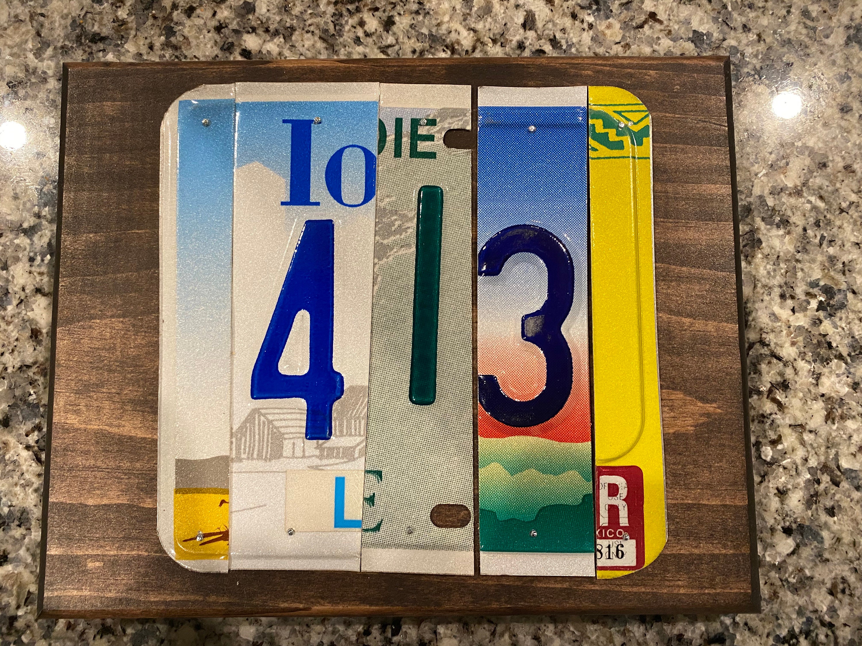 Area Code License Plate Sign Address Plaque House Number - Etsy