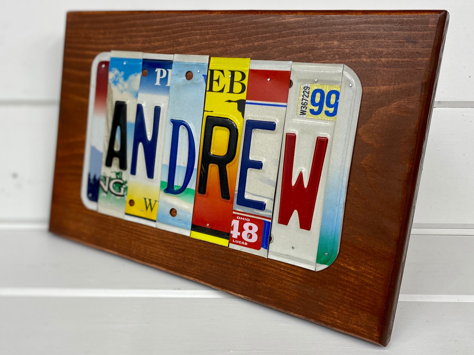 Custom License Plate Sign 6 Characters Boys Name Sign Kids Room Sign ...