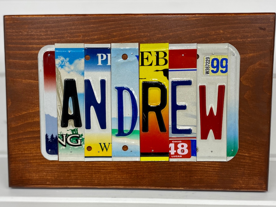 Custom License Plate Sign 6 Characters Boys Name Sign - Etsy