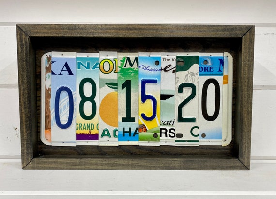 Personalized License Plate Date Sign 10th Wedding | Etsy