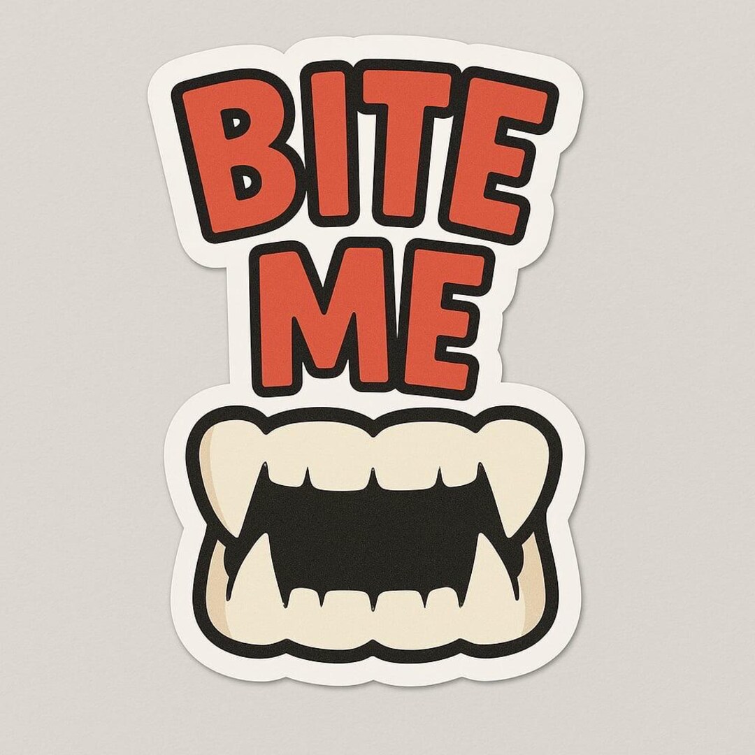 Bite Me | Vampire Vinyl Sticker - Etsy