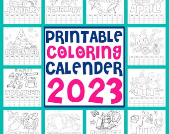 Coloring Calendar 2023 for Tracking - Etsy