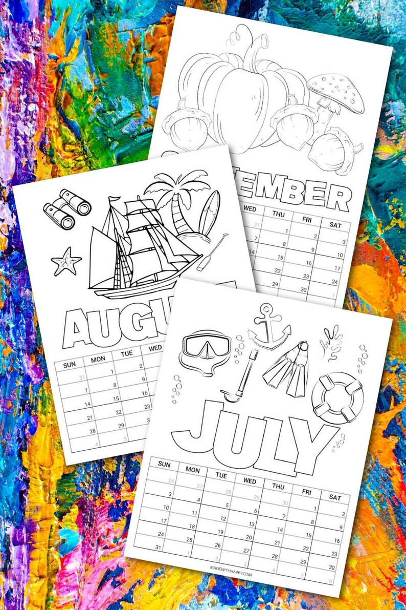 2024 Coloring Calendar - Etsy