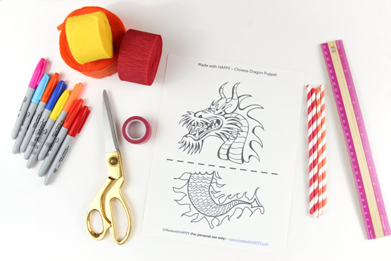 Chinese Dragon Puppet Printable - Etsy