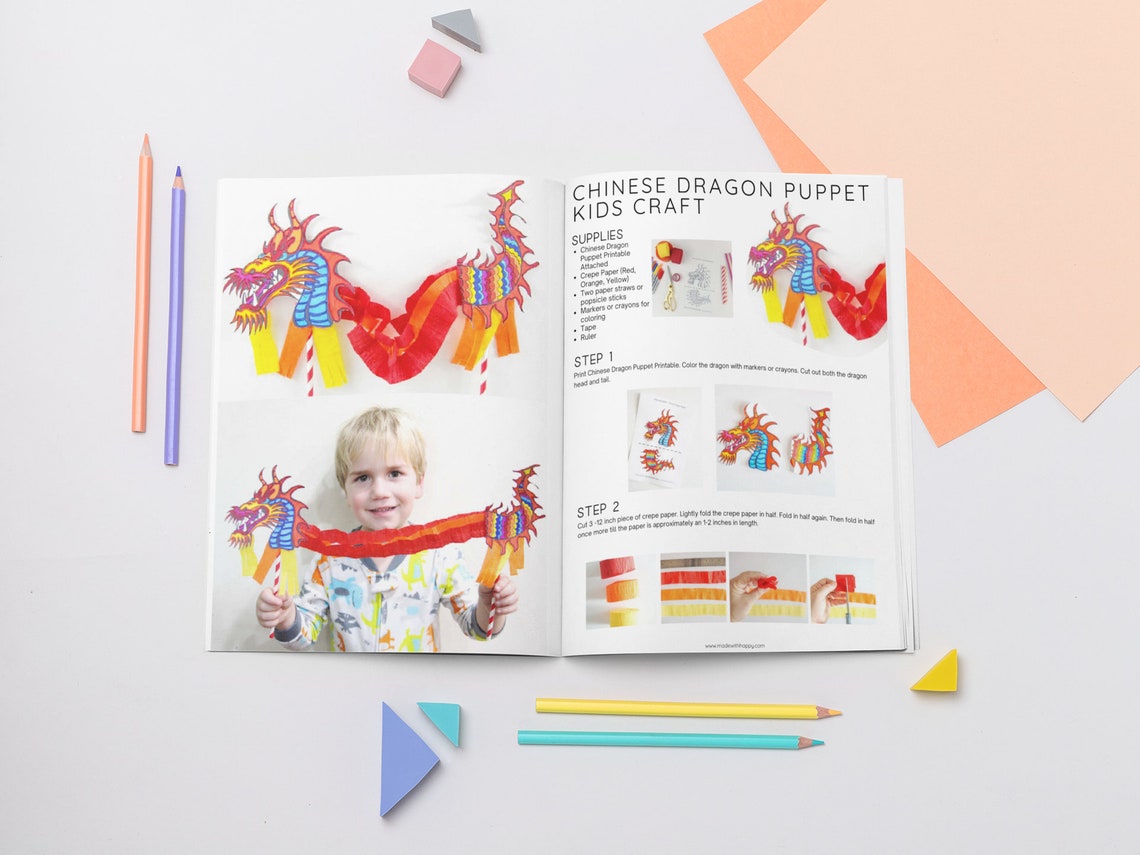 Chinese Dragon Puppet Printable - Etsy