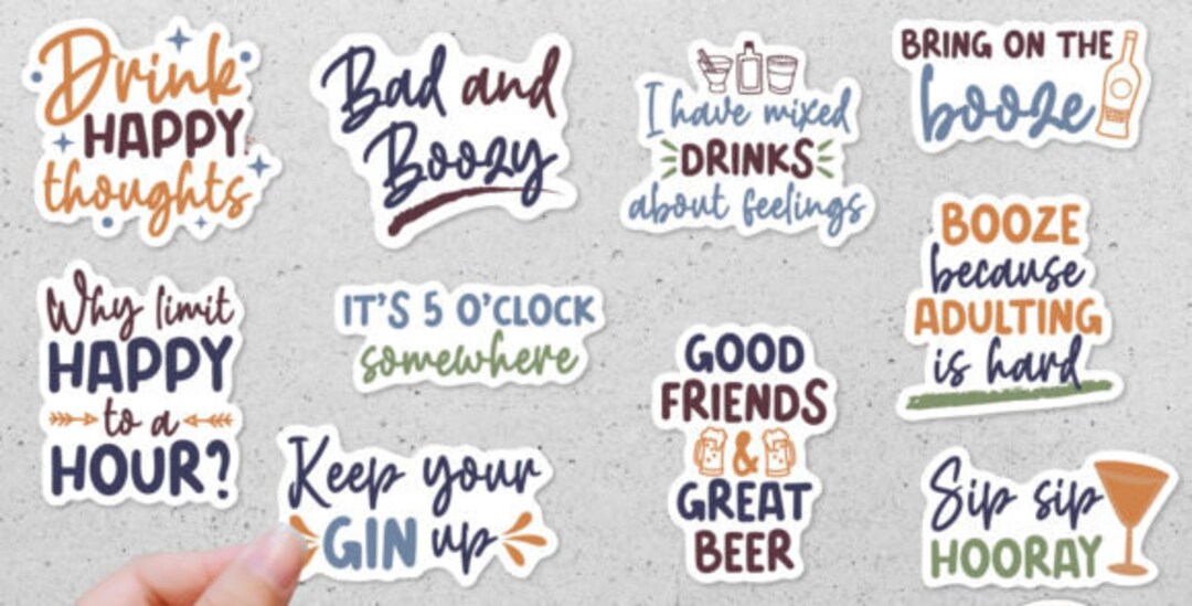 BOOZY 10 Piece Waterproof STICKER PACK for Laptops, Water Bottles ...