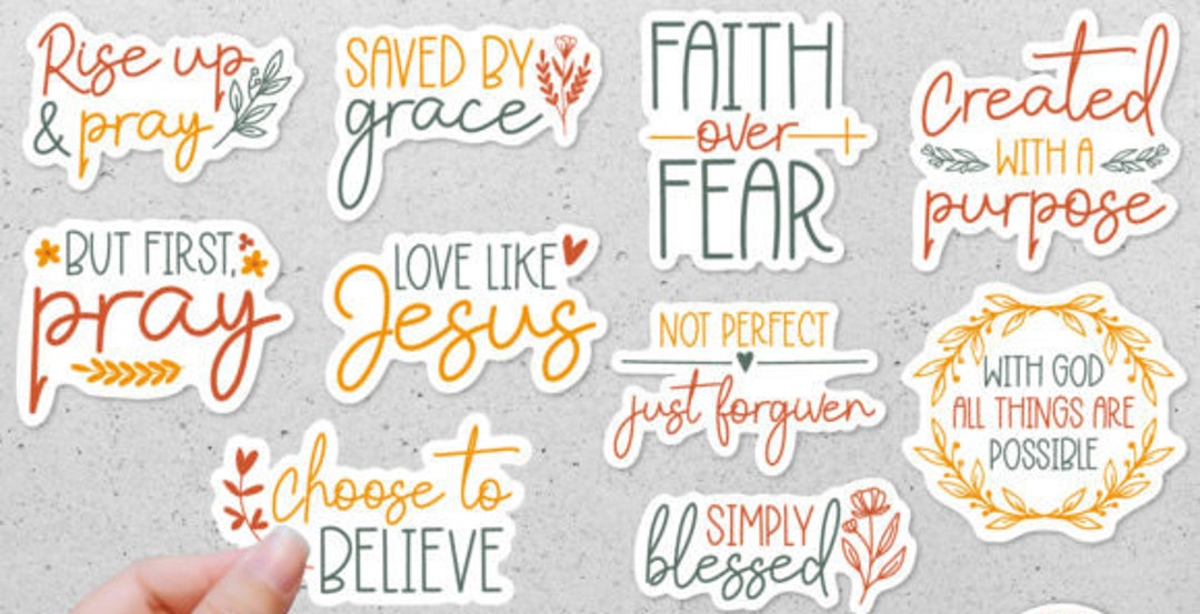 RELIGIOUS 10 Piece Waterproof Sticker PACK for Laptops, Water Bottles ...