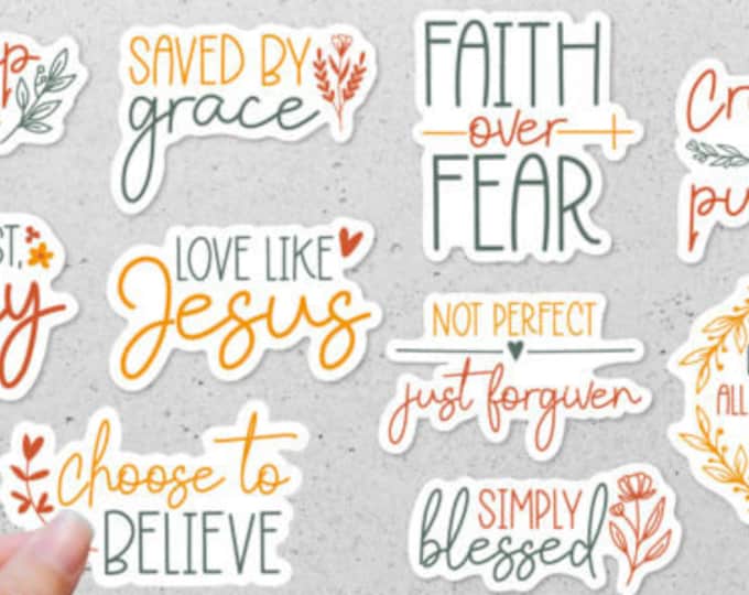 RELIGIOUS 10 Piece Waterproof Sticker PACK for Laptops, Water Bottles ...