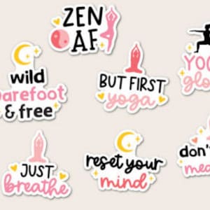 YOGA 12 Piece Waterproof STICKER PACK for Laptops, Water Bottles ...