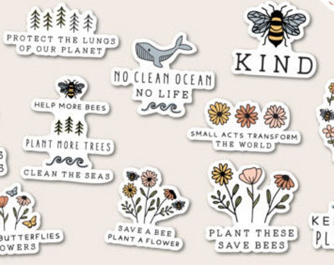 EARTH 12 Piece Waterproof STICKER PACK for Laptops, Water Bottles ...