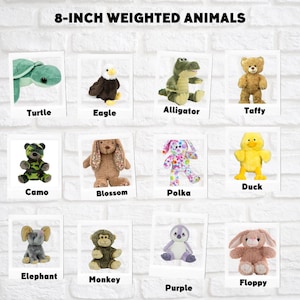 WEIGHTED STUFFED Animal, 8" Plushie, Sensory Comfort Toy, Anxiety ...