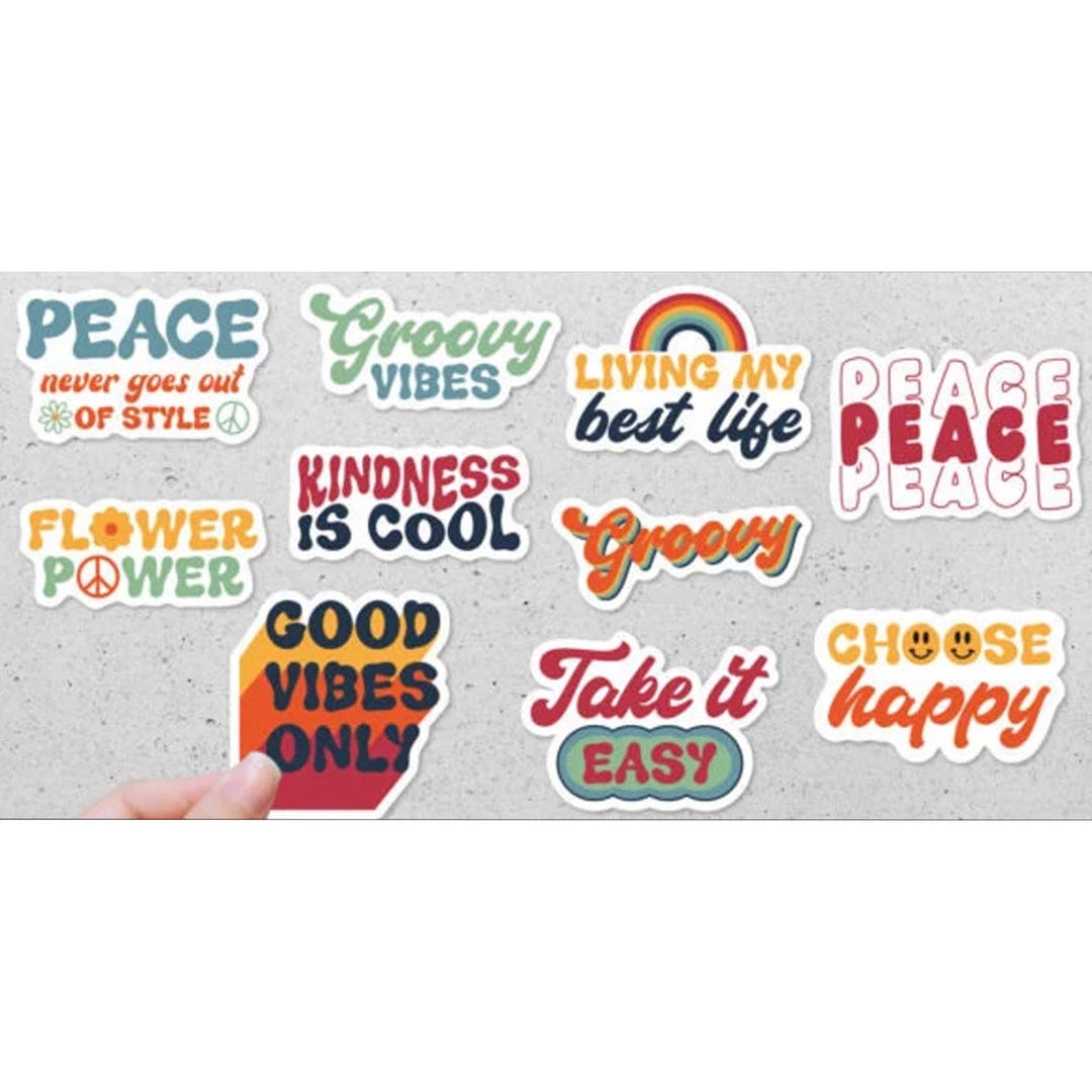 Retro Inspirational Sticker Pack, Waterproof Vinyl Decals - Etsy