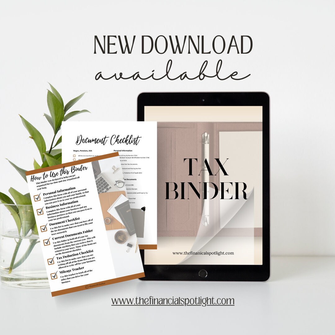 Tax Return Organization Workbook | Important Tax Documents | Individual ...