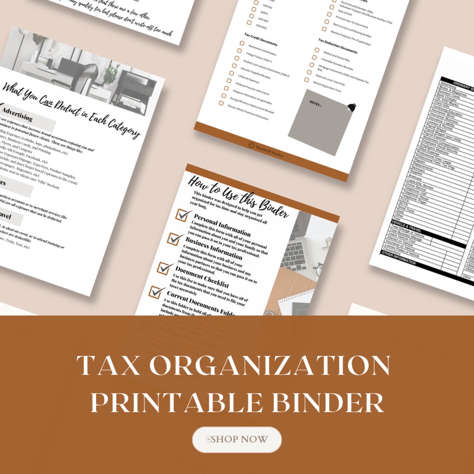 Tax Return Organization Workbook | Important Tax Documents | Individual ...