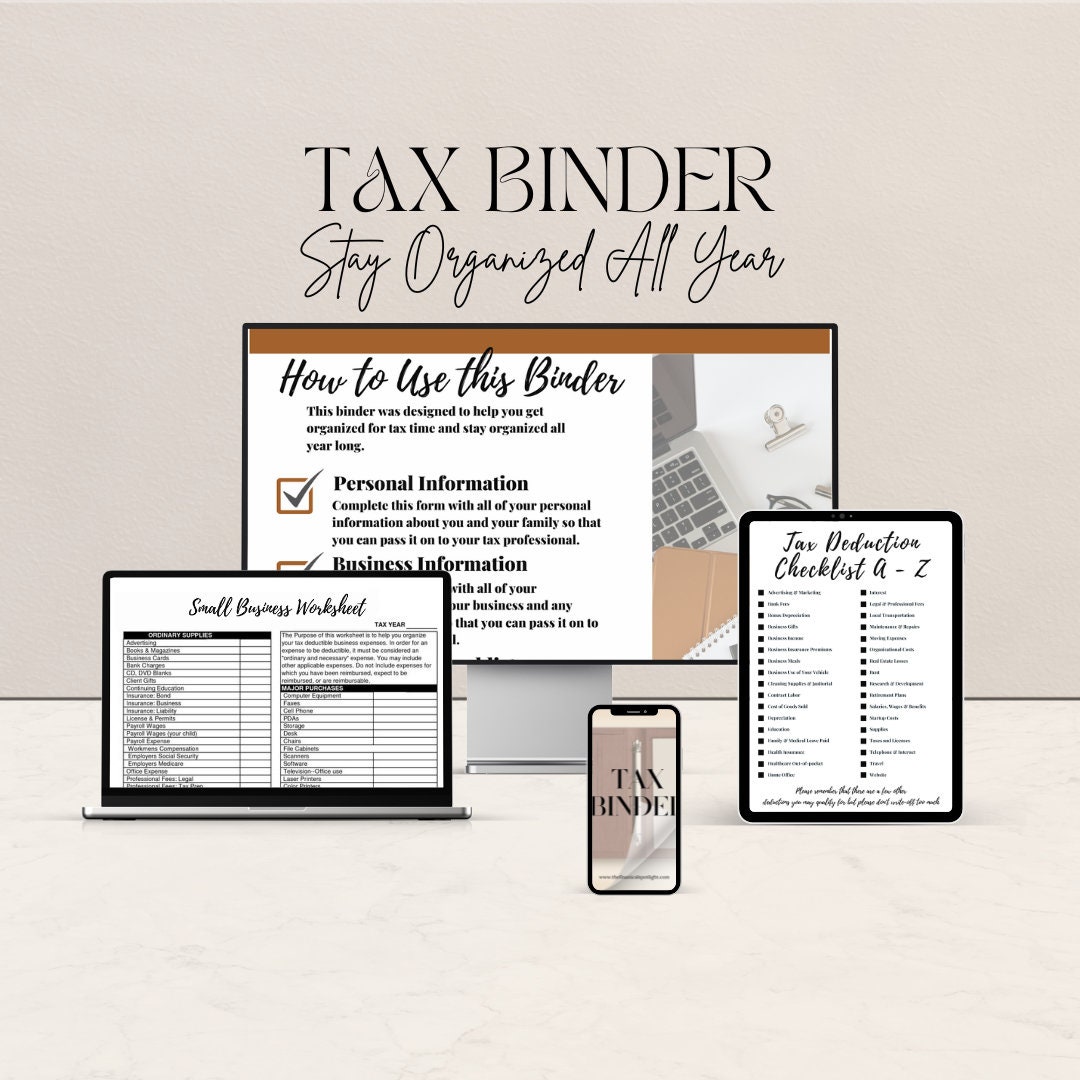 Tax Return Organization Workbook | Important Tax Documents | Individual ...