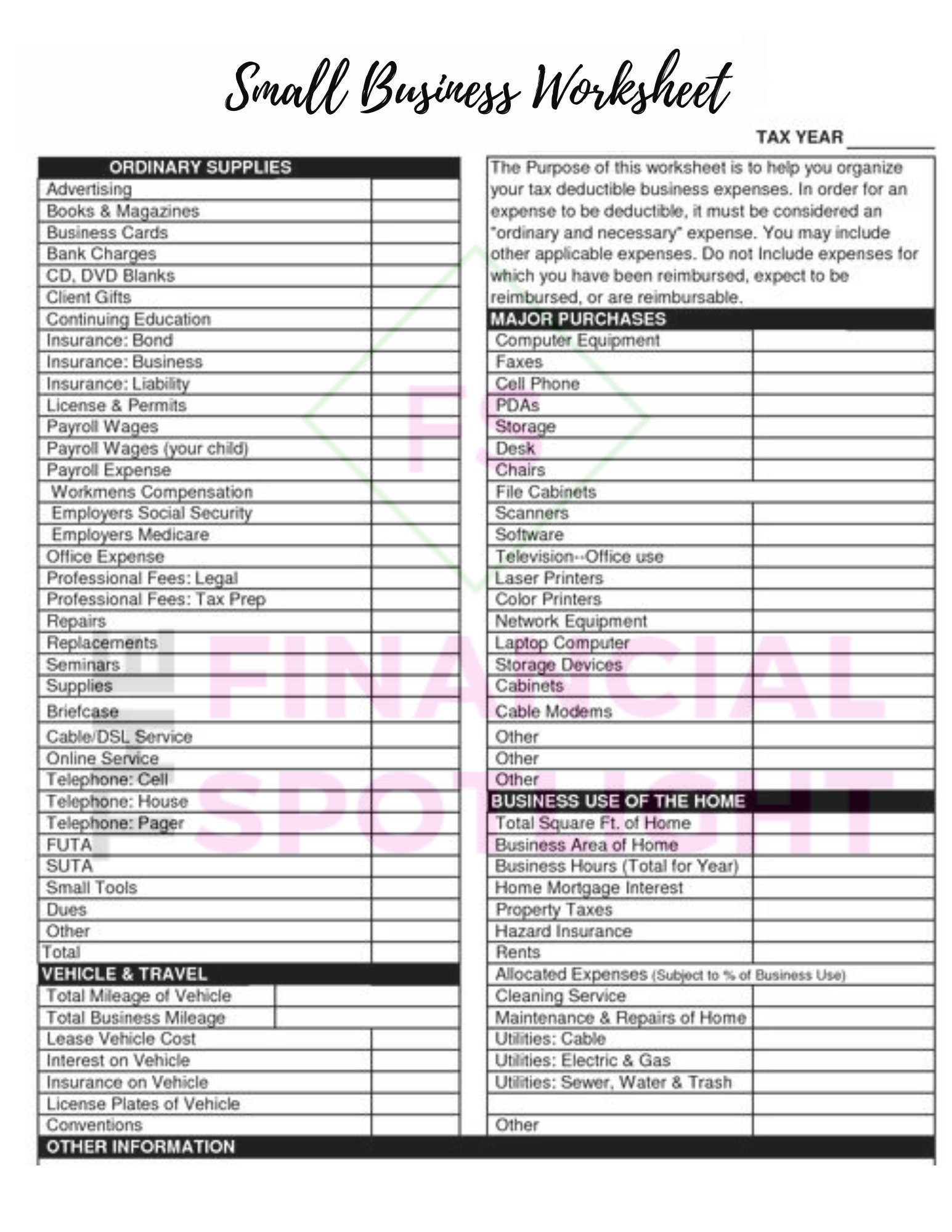 Tax Return Organization Workbook | Important Tax Documents | Individual ...