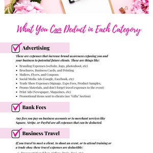 Small Business Expense List | Tax Deduction Checklist and Deduction ...