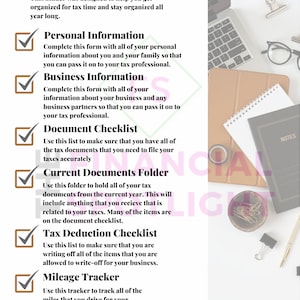 Tax Return Organization Workbook | Important Tax Documents | Individual ...