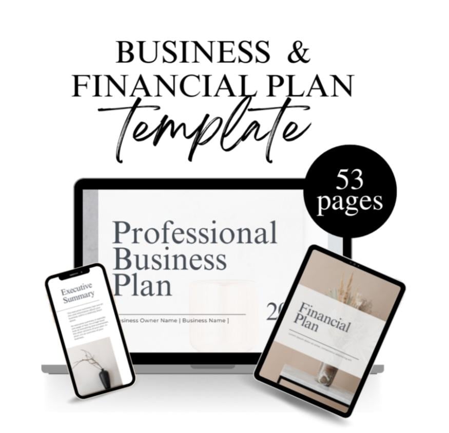 Business and Financial Plan Template | Editable Canva Template ...