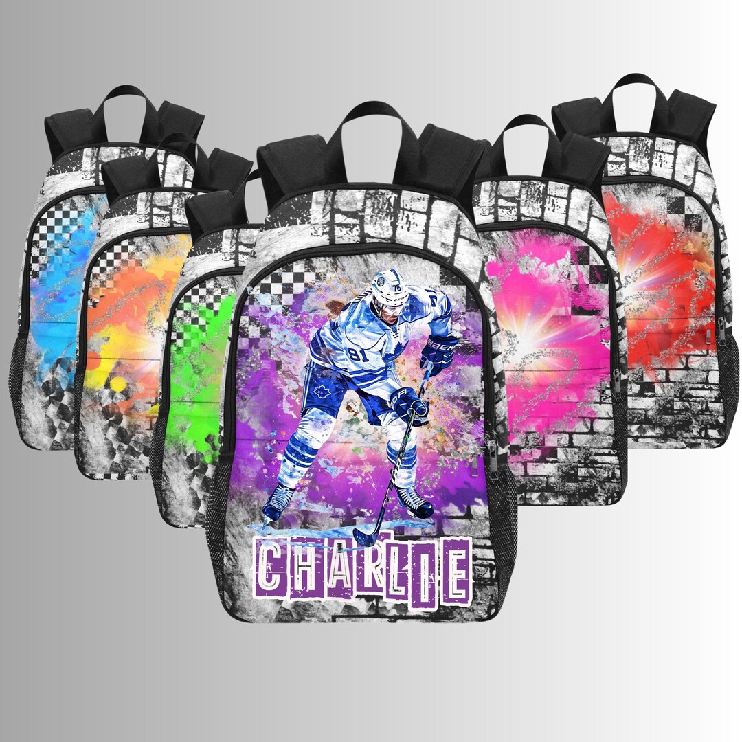 Custom Boys Ice Hockey Backpack, Personalized Hockey Backpacks for Kids ...