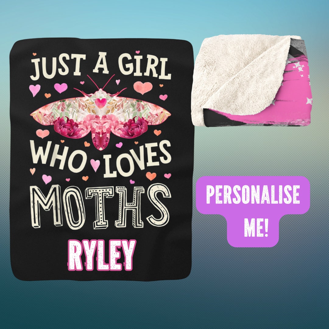 Just A Girl Who Loves Moths Blanket for Girls Moth Gifts for - Etsy