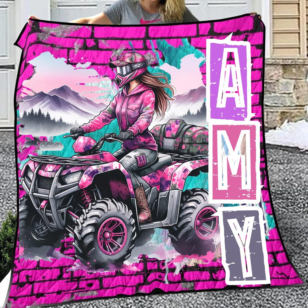Girls ATV Bedding Sets, ATV Quilt Sets With Pillowcases, Four Wheeler ...