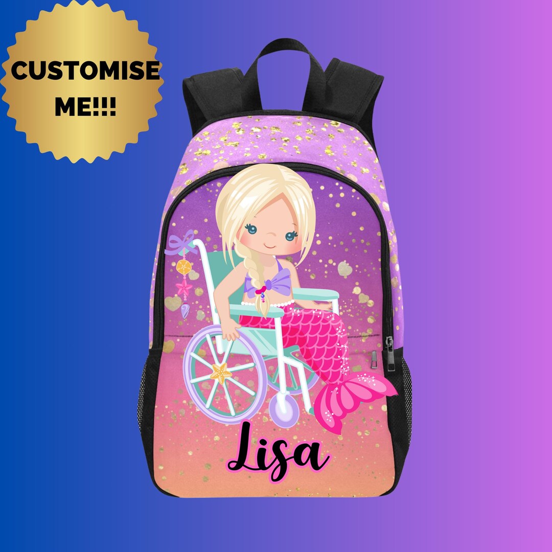Backpack for Girls in Wheelchair - Princess Backpack for Disabled Kids ...