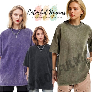 Oversized Acid Wash T-shirt for Men and Women, Japanese Streetwear ...