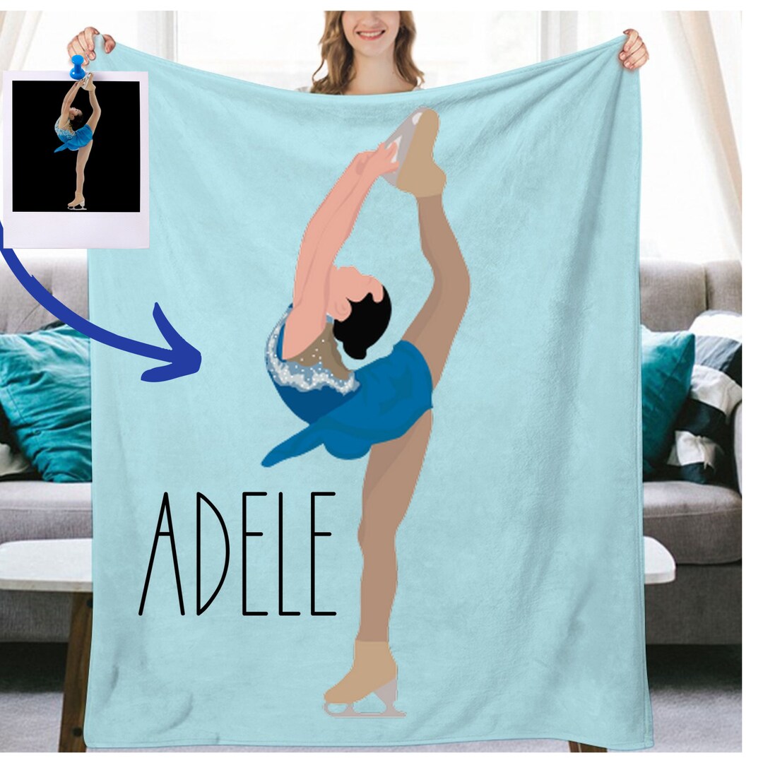 Custom Ice Skating Blanket With Name in Minimal Style Aesthetic ...