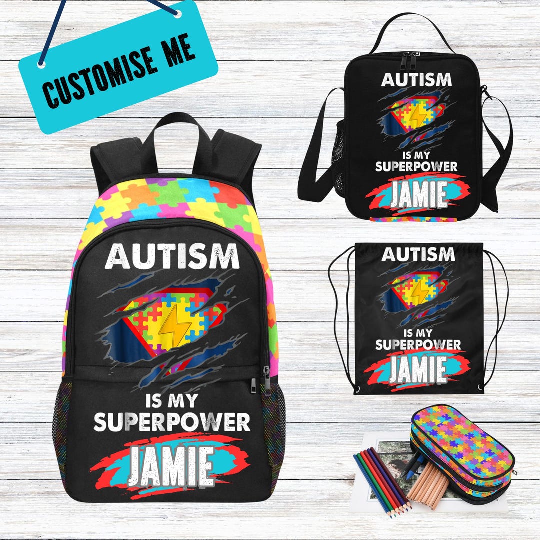 Custom Autism is My Superpower Backpack for Kids, Autism Awareness ...