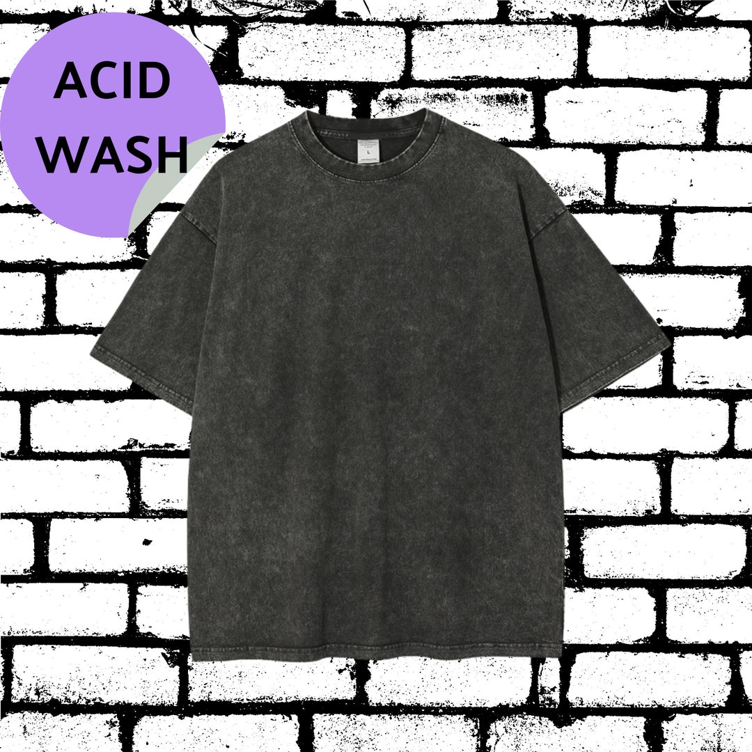 Oversized Acid Wash T-shirt for Men and Women, Japanese Streetwear ...