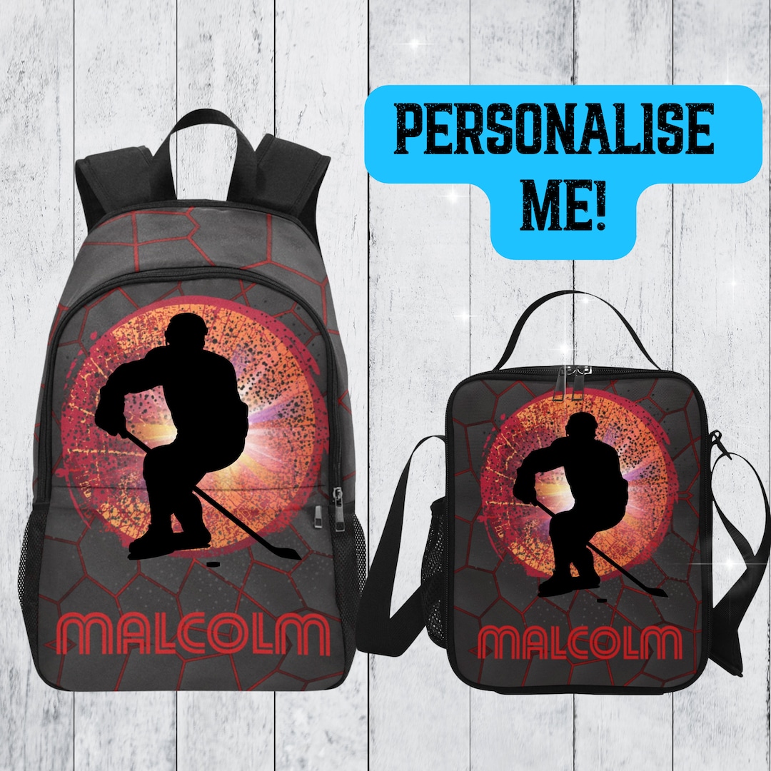 Boys Ice Hockey Backpack With Name, Name Backpack for Ice Hockey Boys ...