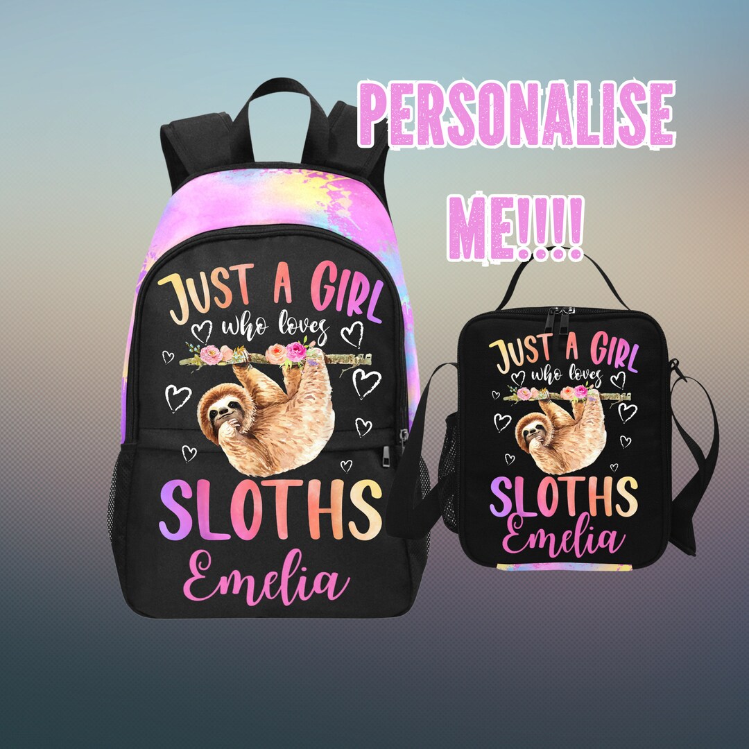Just A Girl Who Loves Sloths Backpack for Girls, Backpack and Matching ...