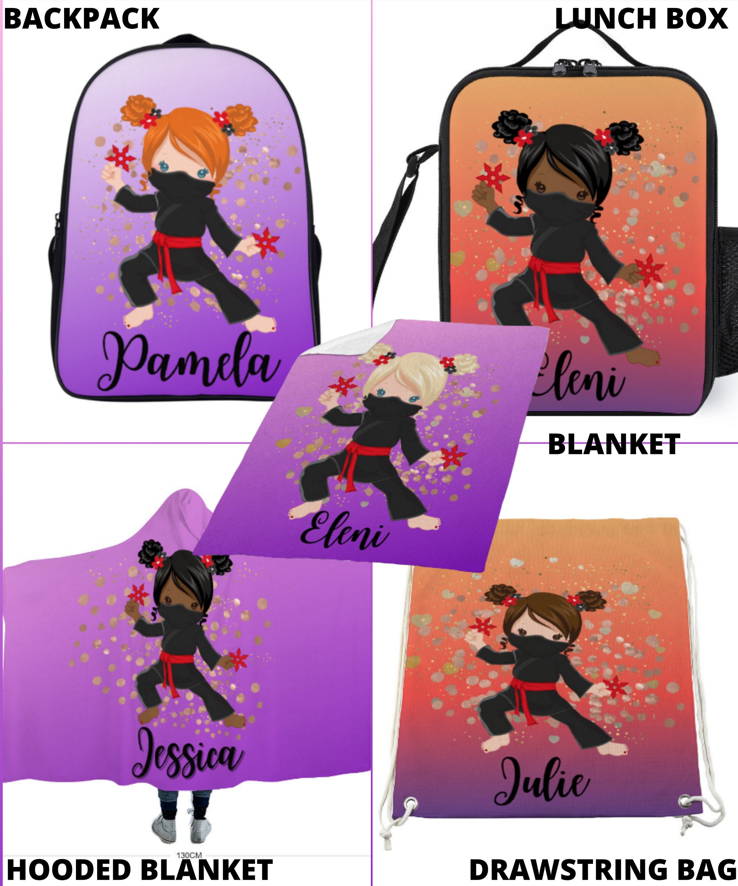 Black Mermaid Personalized Backpack Black Girls Princess Bag - Etsy