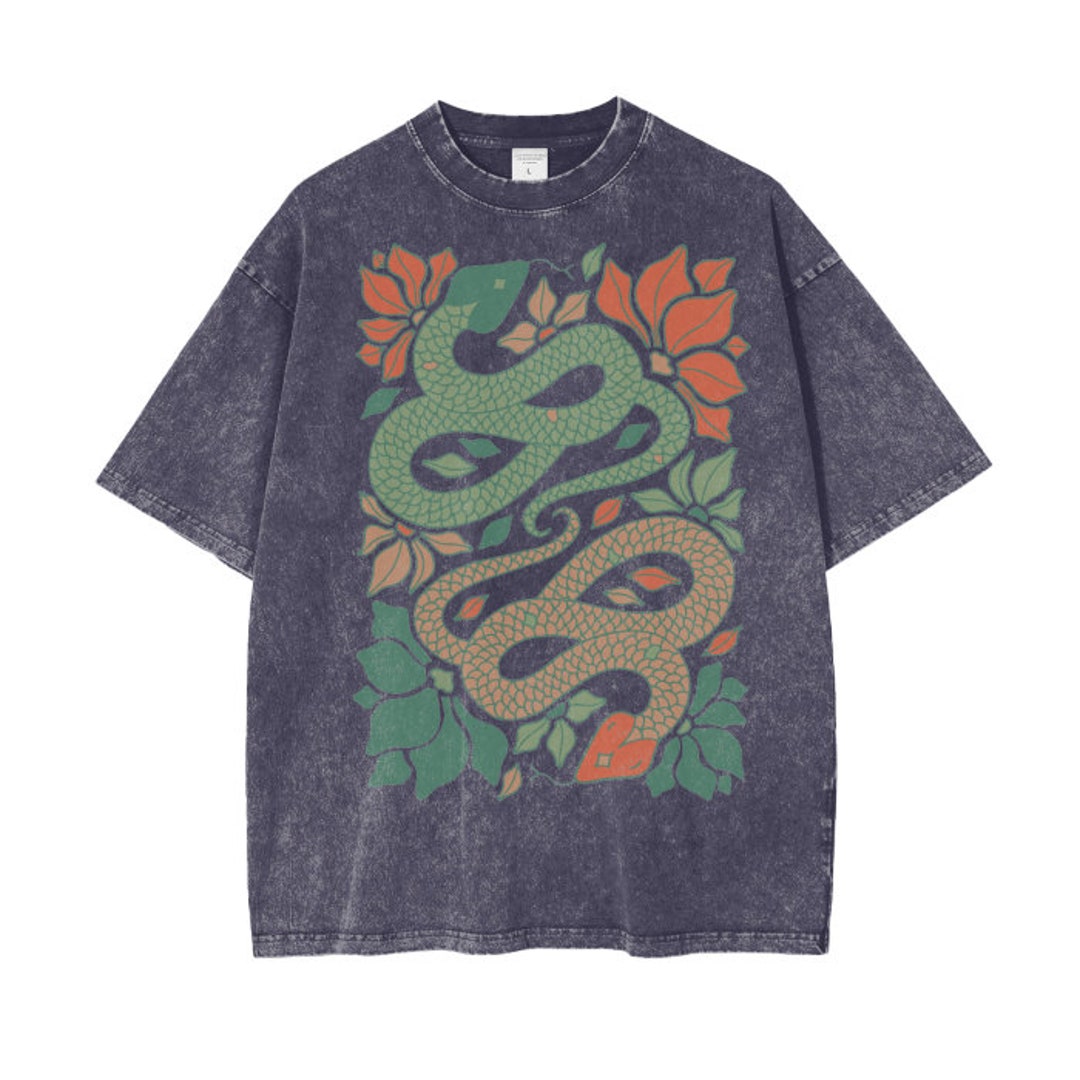 Oversized Cottagecore Shirt for Men, Snake Tshirt in Vintage Aesthetic ...