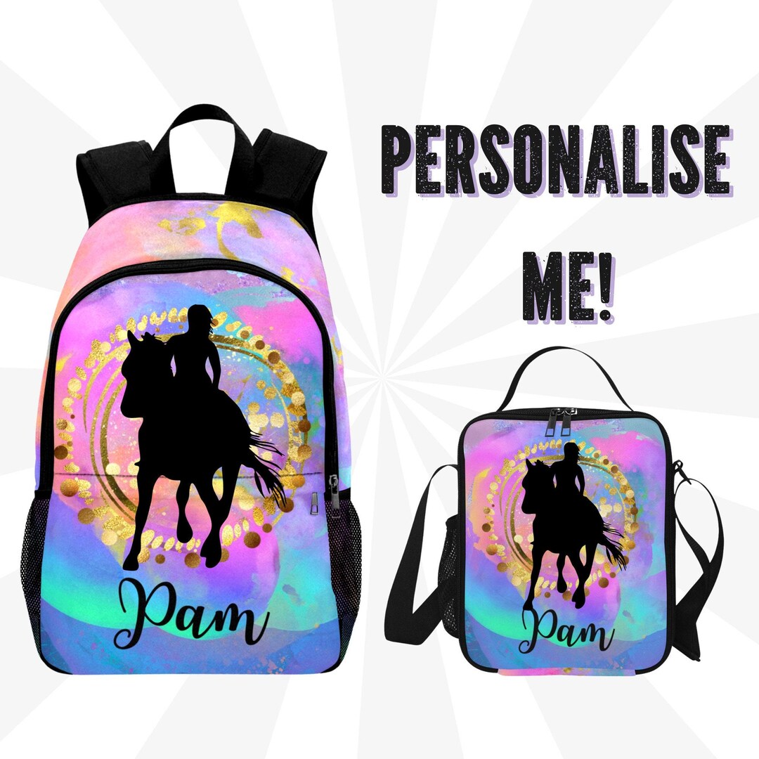Personalized Horse Backpack for Girls - Custom Horse School Bag With ...