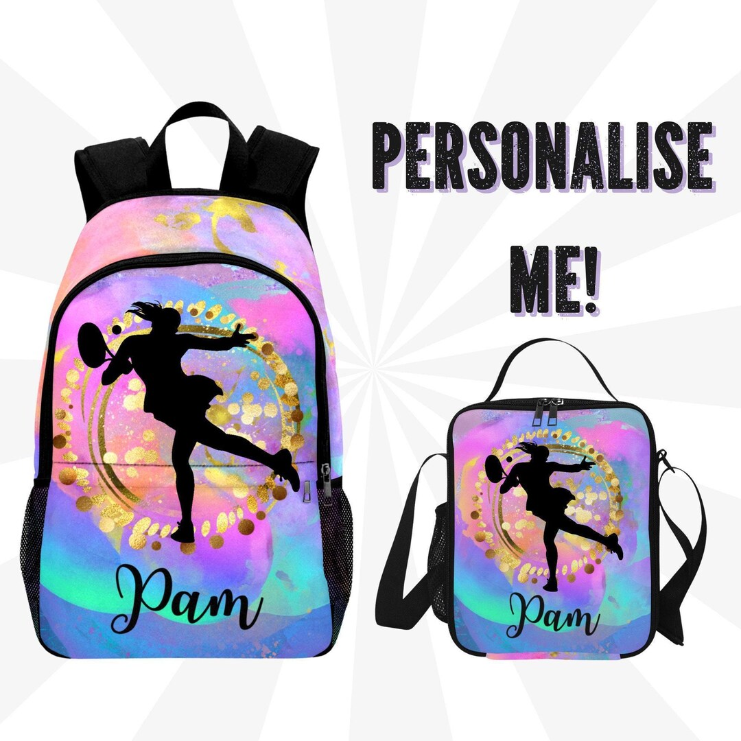 Personalized Girls Tennis Backpack - Kids Customized Tennis Bag ...