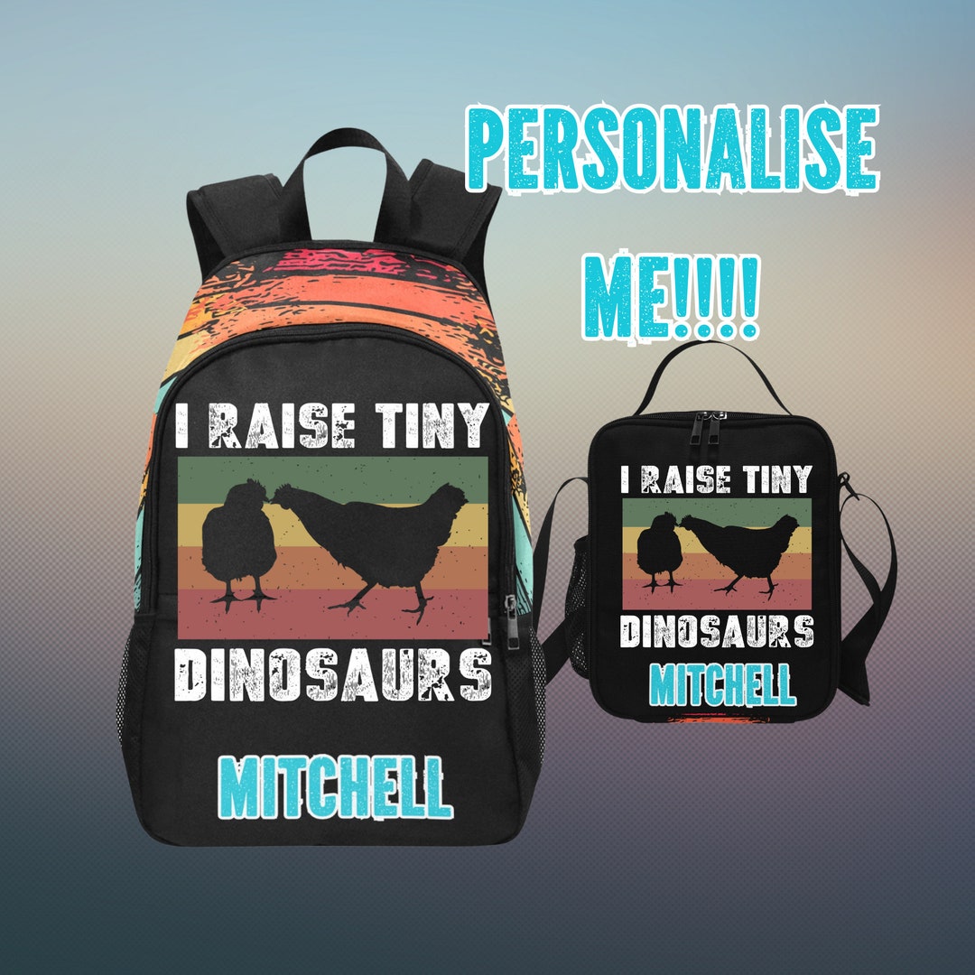 Funny Chicken Backpack for Boys, Personalized I Raise Tiny Dinosaurs ...
