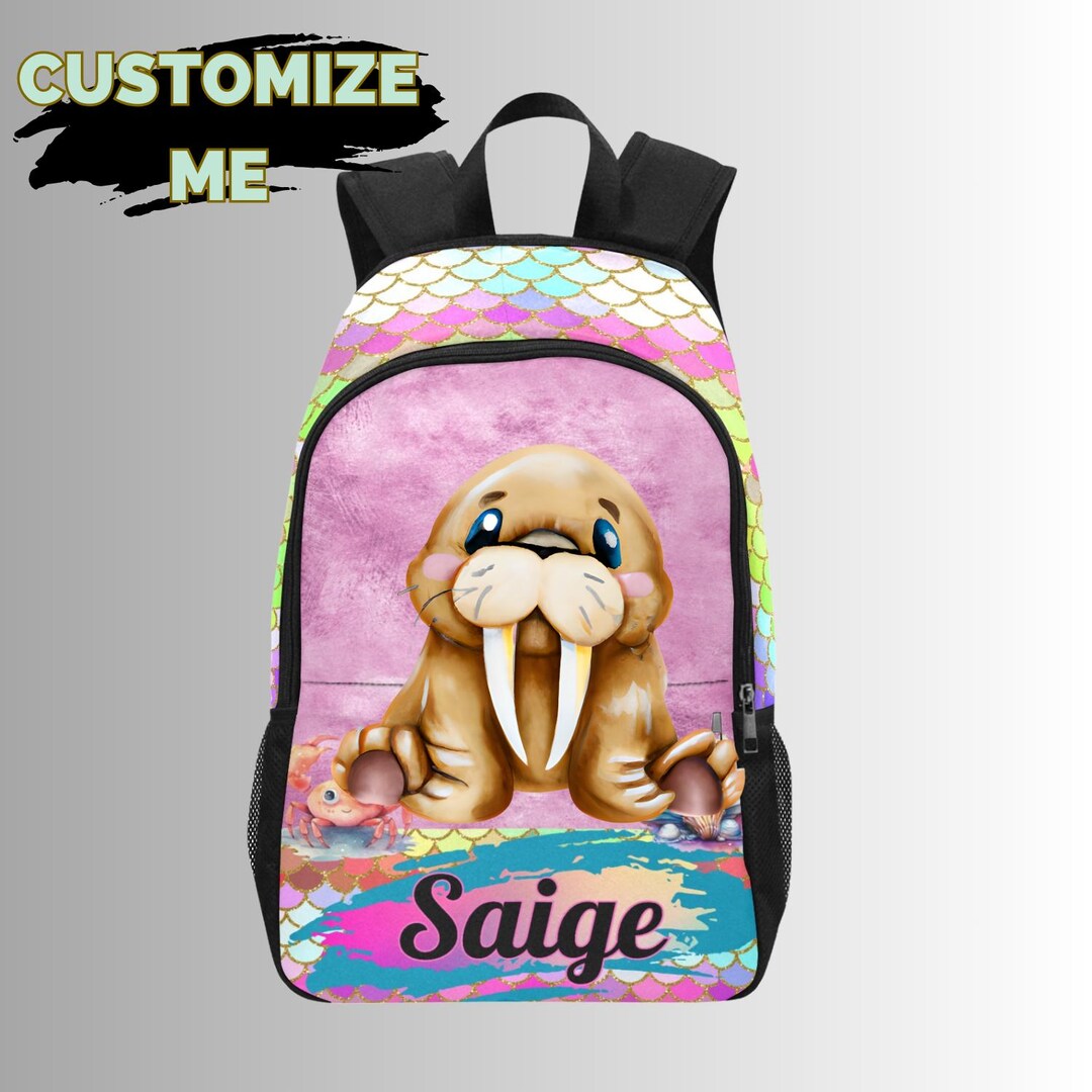 Custom Walrus Backpack, Lunchbag, Pencil Case and Drawstring Bag Set ...