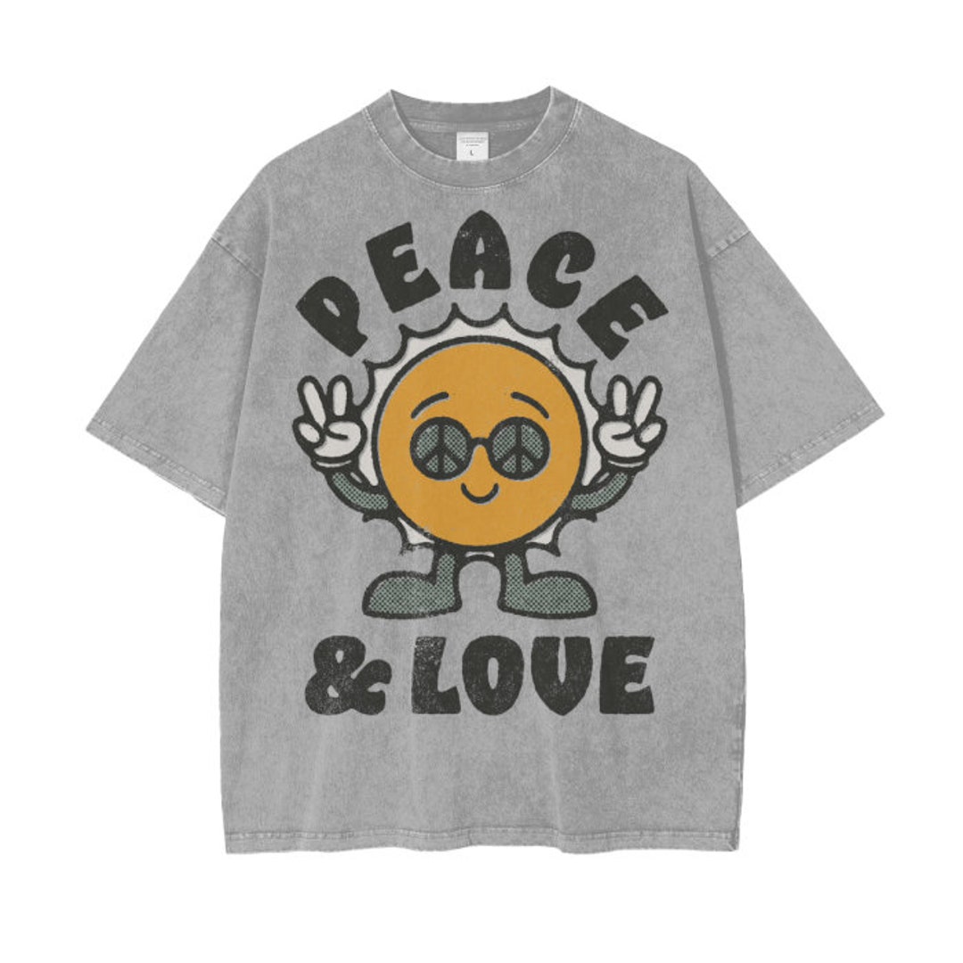 Men's Happieness-shirt , Peace and Love Oversized Shirt, Oversize Shirt ...