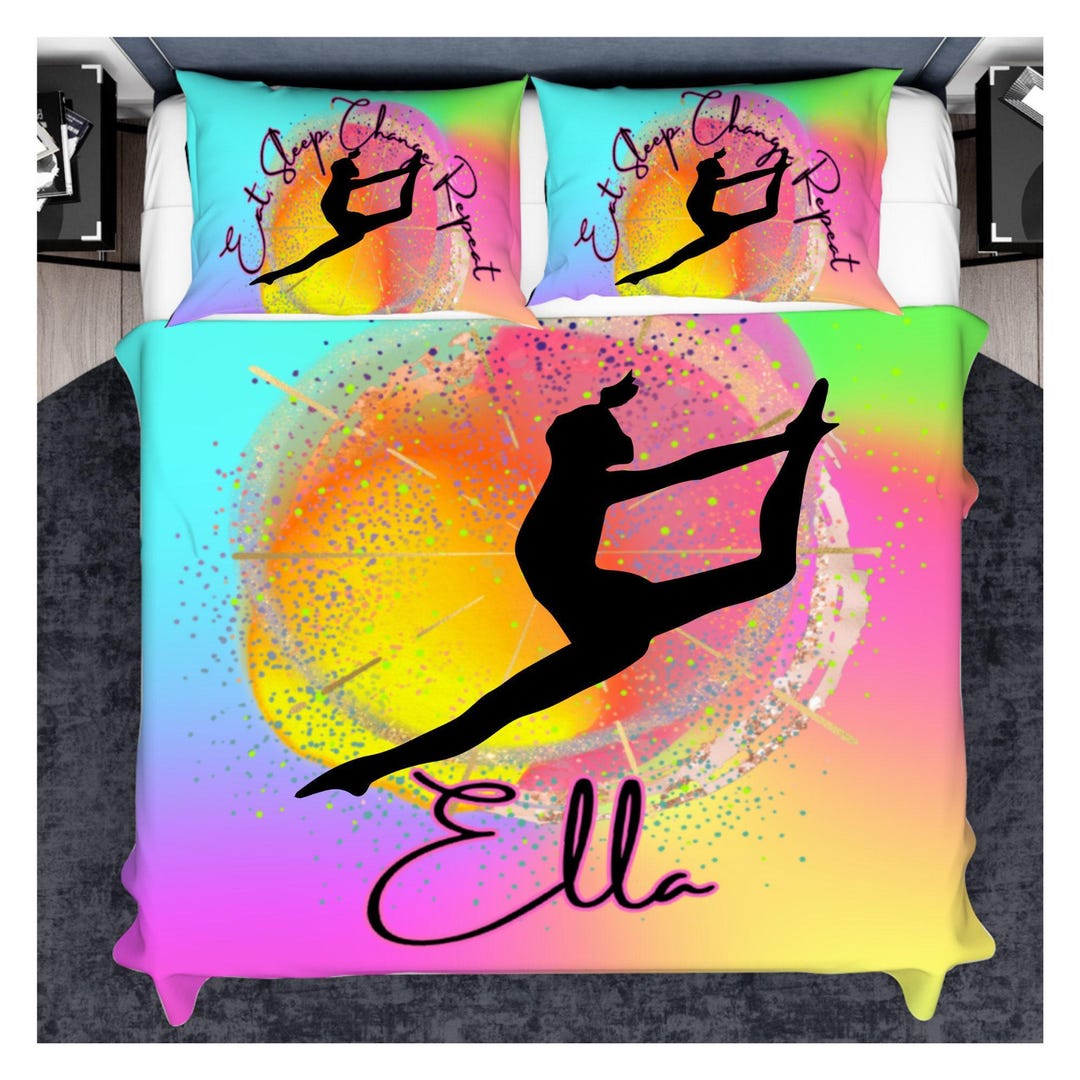 Custom Dance Duvet Cover Set for Girls, Personalized Dancer Girls ...